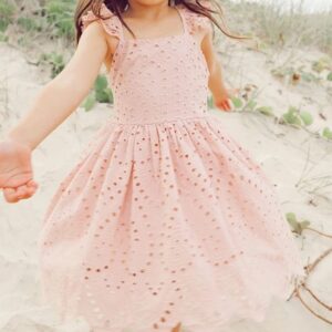 Toddler Baby Girl Dress Boho Linen Lace Baby Dress Sundress Girls Summer Clothes Outifits (Pink, 3-4 T)