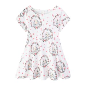 mud kingdom toddler girls dress easter day cute bunny summer white 4t