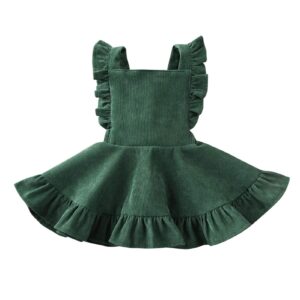 mersariphy toddler baby infant tutu sleeveless vest dress backless cute romper newborn kid ruffle skirt, ages for 6m-5t (green, 4-5 t)