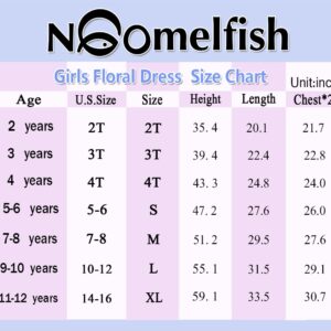 Noomelfish Toddler Girls Short Sleeve Floral Dress Casual Flower Printed Smocked Dresses, Small Orange, 3 Years