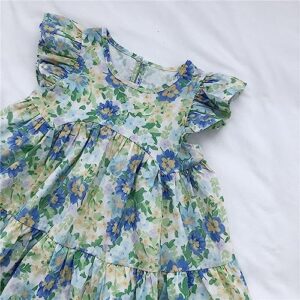 Toddler Kids Baby Girls Summer Casual Sleeveless Floral Pattern Dress Party Princess Dress Clothes (A, 12-18 Months)