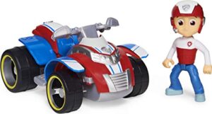 paw patrol, ryder’s rescue atv vehicle with collectible figure, for kids aged 3 and up