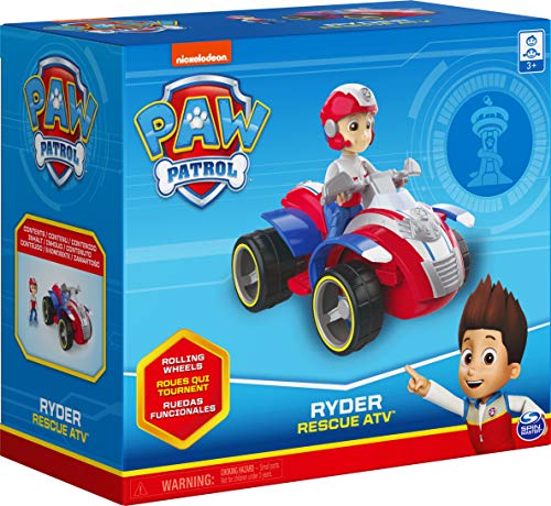 Paw Patrol, Ryder’s Rescue ATV Vehicle with Collectible Figure, for Kids Aged 3 and up