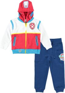 freeze paw patrol ryder character big face 2 pack zip-up hoodie and jogger pants- ryder costume hoodie set (ryder, 5t)