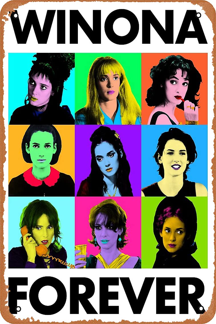 NIUMOWANG Metal Sign - Winona Forever - Everyone <3 Winona Ryder Tin Poster 12 X 8 Inches