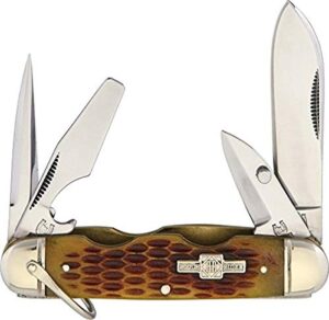 rough ryder camp knife amber bone, one size (rr533)