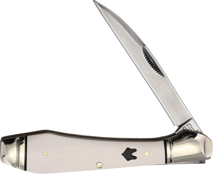 Rough Ryder Wharncliffe Folder White Mic RR2308