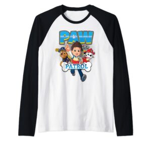 ryder paw patrol chase and marshall raglan baseball tee