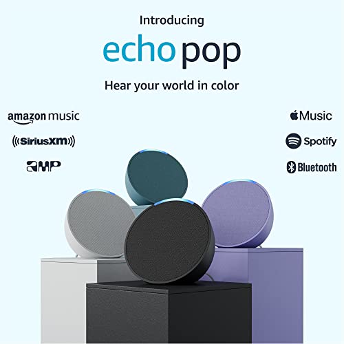 Amazon Echo Pop | Full sound compact smart speaker with Alexa | Charcoal