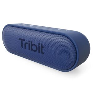 tribit xsound go bluetooth speaker with 16w loud sound & rich bass, 24h playtime, ipx7 waterproof, wireless stereo pairing, usb-c, portable wireless speaker for home, outdoors, travel (blue)