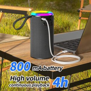 VANPEUSO B-703 Portable Bluetooth Speaker, IPX5 Waterproof, Dual Pairing, Bluetooth 5.3, with Built-in Mic/RGB Lights/TF Card