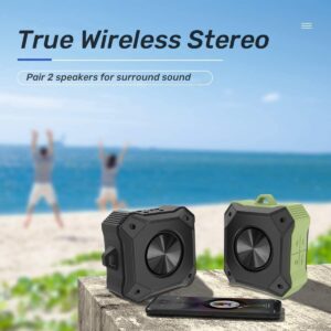 IPX7 Waterproof Bluetooth Shower Speaker,Portable Small Speaker Wireless,Loud Sound Stereo Pairing,Built-in Mic,12 Hours,Rugged,For Bathroom,Beach,Bike,Travel,Pool,Kayak,Camping,Outdoor,Gift