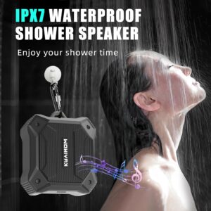 IPX7 Waterproof Bluetooth Shower Speaker,Portable Small Speaker Wireless,Loud Sound Stereo Pairing,Built-in Mic,12 Hours,Rugged,For Bathroom,Beach,Bike,Travel,Pool,Kayak,Camping,Outdoor,Gift