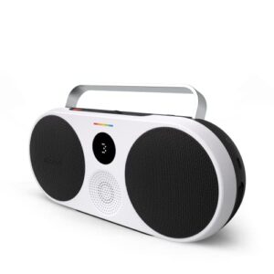 polaroid p3 music player (black) - retro-futuristic boombox wireless bluetooth speaker rechargeable with dual stereo pairing