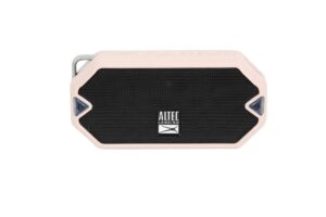 altec lansing - hydramini wireless bluetooth speaker, ip67 waterproof usb c rechargeable battery with 6 hours playtime, compact, shockproof, snowproof, everything proof (petal pink)