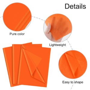 NEBURORA Orange Tissue Paper for Gift Bags 60 Sheets Orange Wrapping Tissue Paper Bulk 14 X 20 Inch Bright Orange Packaging Paper for Gift Wrap Filler Art Crafts DIY Birthday Wedding Halloween Party