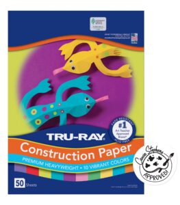 tru-ray construction paper, 10 vibrant colors, 9" x 12", 50 sheets