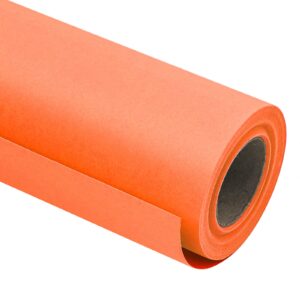 ruspepa kraft paper roll - 17.5 inches x 32.8 feet - recyclable paper perfect for wrapping, craft, packing, floor covering, dunnage, parcel, table runner, orange