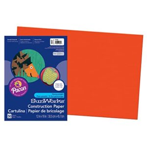 Prang Construction Paper, Orange, 12" x 18", 50 Sheets Per Pack, 5 Packs