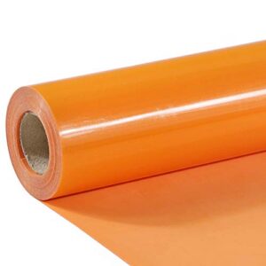 tumiya orange heat transfer vinyl roll, orange iron on vinyl, 12 in x 8 ft glossy adhesive orange htv vinyl htv for t-shirt (orange, 12 inch x 8 feet)