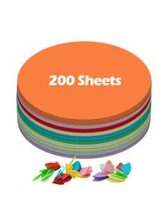 ezyaid construction paper circles with assorted colors 2 inch, colored craft paper 200 sheets for kids arts and crafts, school crafting supplies for kids