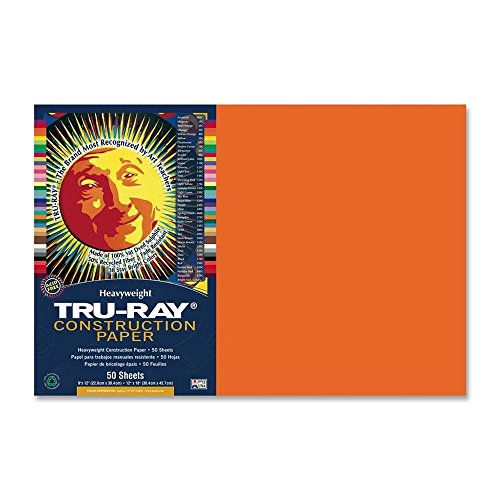 Tru-Ray Construction Paper, 100% Sulphite, 12 x 18, Orange, 50 Sheets