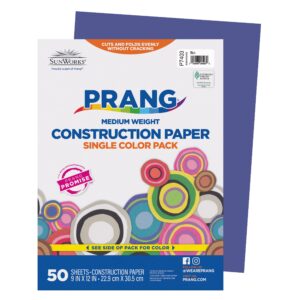 sunworks 7403 construction paper, 9" x 12", 50 sheets/pack, blue