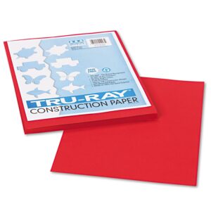 pacon 102993 tru-ray construction paper, 76 lbs., 9 x 12, holiday red, 50 sheets/pack