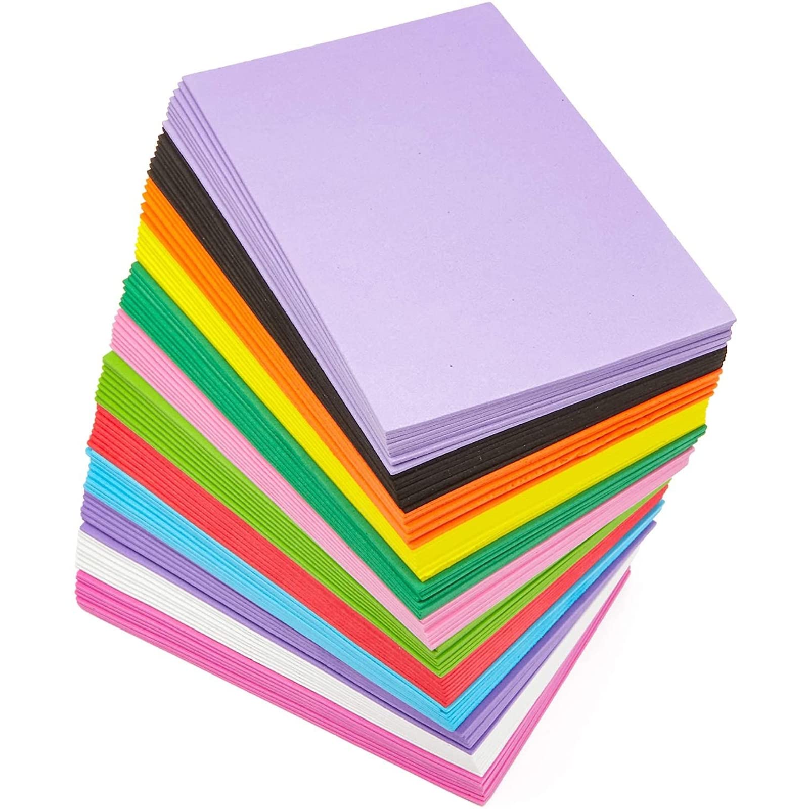 96 Pack Multicolored 2mm EVA Foam Sheets for Cosplay, Costumes, Arts and Crafts Projects, 4 x 6 in