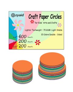 ezyaid construction paper circles with assorted colors 1 & 1.5 & 2 inches, colored craft paper 800 sheets for kids arts and crafts, school crafting supplies for kids