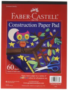 faber-castell construction paper pad - multi-colored craft paper (9" x 12"), 60 sheets