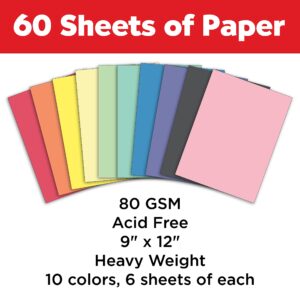 Faber-Castell Construction Paper Pad - Multi-Colored Craft Paper (9" x 12"), 60 Sheets