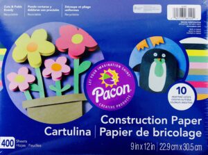 pacon creative products heavyweight construction paper 400 sheets, assorted colors