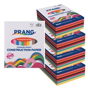 prang (formerly art street) construction paper, 10 assorted colors, standard weight, 9" x 12", 500 sheets, 4 count