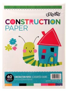 u:create construction paper, 9 x 12 inches, assorted colors, 40 sheets (642)