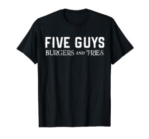 five guys burgers fries fast food worker halloween costume t-shirt