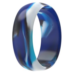 thunderfit silicone wedding ring for men - rubber engagement band - width 8.0mm thickness 2.0mm (blue camo, 10-10.5 (20.20mm)