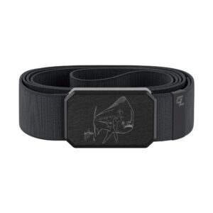 groove life and guy harvey mahi gun metal/deep stone groove belt - men's stretch nylon belt with magnetic aluminum buckle, lifetime coverage - medium (33-36")