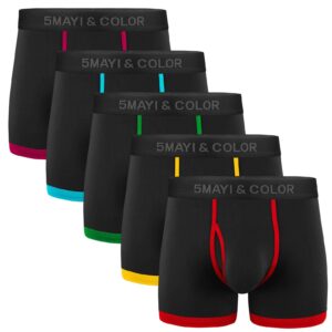 5mayi men's underwear boxer briefs cotton black mens boxer briefs underwear men pack of 5 xxl