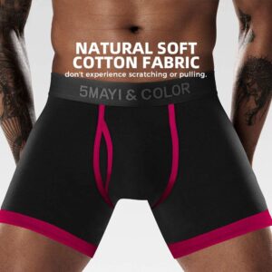 5Mayi Men's Underwear Boxer Briefs Cotton Black Mens Boxer Briefs Underwear Men Pack of 5 XXL