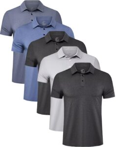 telaleo 5 pack mens polo shirts quick dry short sleeve golf t shirt performance moisture wicking casual workout l/02