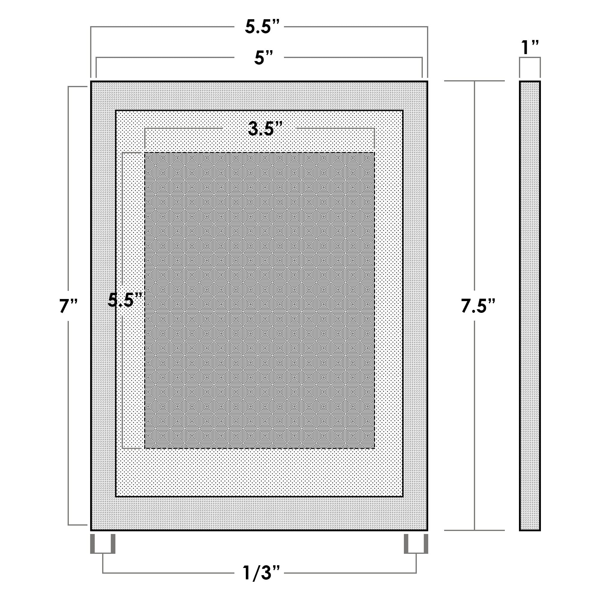 TheDisplayGuys - Contemporary Aluminum Picture Frame - Tempered Glass - 5x7 matted to 4x6 - Black - Wall & Tabletop