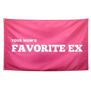 seekamit your mom's favorite ex flag pink funny college dorm flags for girls cool girl flags for bedroom wall meme flags for room guys man cave banner 3x5ft indoor outdoor garden