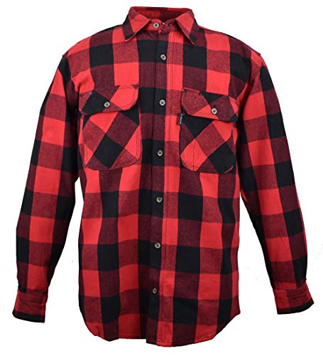 Five Brother Men's Heavyweight Regular Fit Flannel Shirt, Tall XLT Red/Black, 5200T PL-4A