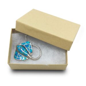 The Display Guys Pack of 25 Cotton Filled Cardboard Paper Kraft Jewelry Box Gift Case - Kraft (3.3" x 2.3" x 1.0")