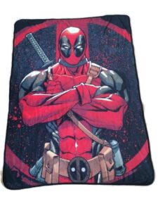 bazillion dreams marvel deadpool tough guy fleece softest comfy throw blanket for adults & kids| measures 60 x 45 inches