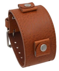 rev big guy italian design 22mm lug width wide oily cowhide brown leather strap cuff watch band bg-5