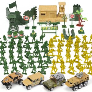 toy life 95 pcs army men, army toys, toy soldiers for boys, plastic army men action figures, military toys, green army men playset, soldier toys, army guys, army action figures, toy army men