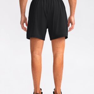 Pudolla Men's Running Shorts 5" Lightweight Gym Shorts for Men Workout Athletic Casual with Zipper Pockets(Black Small)