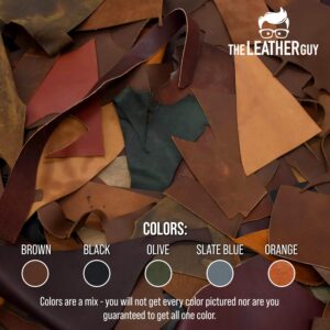 The Leather Guy - Leather Scraps Oil Tanned Boot 3 LB 3-5 oz Cow Project Remnants Bag